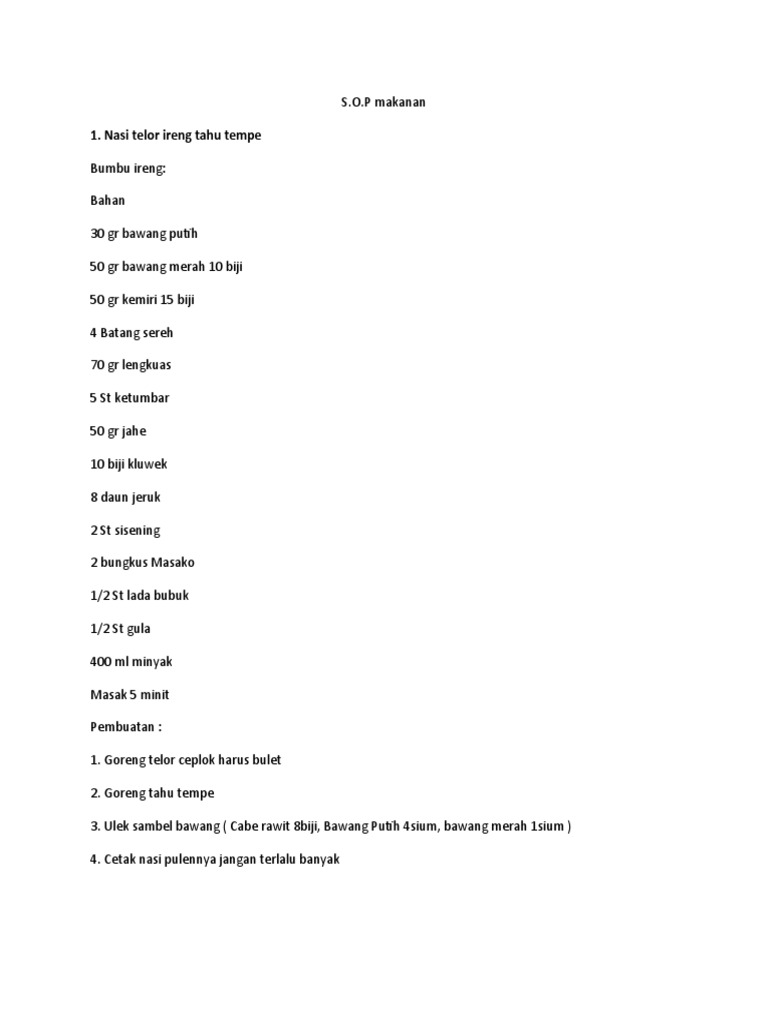 S.O.P makanan-WPS Office | PDF