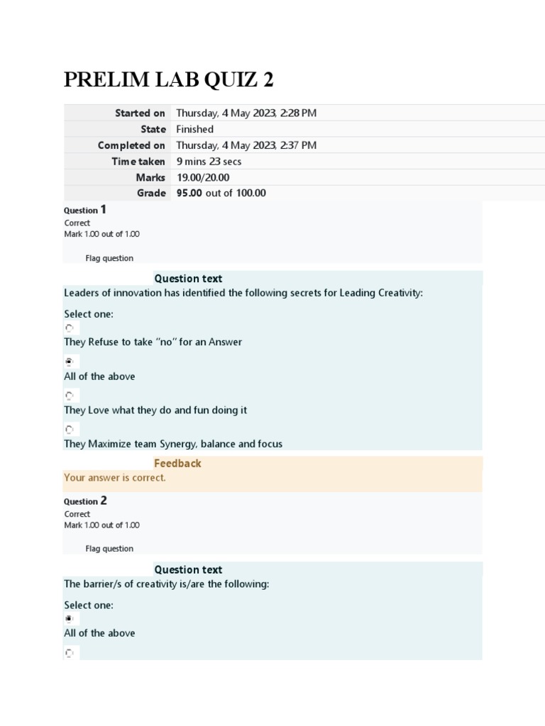 Technopreneurship PRELIM LAB QUIZ 2 | PDF