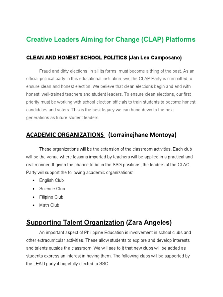 CLAC Partylist | PDF