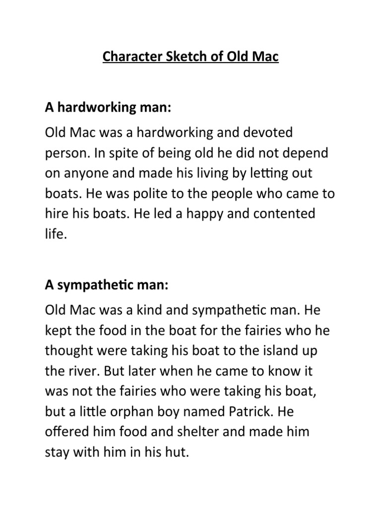 Character Sketch of Old Mac | PDF