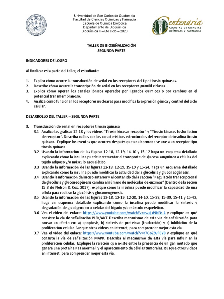 Taller Bioseñalización - 2a Parte - 2023 | PDF