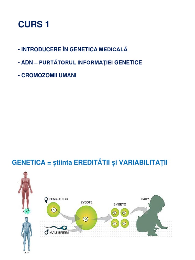 Curs - 1 - Genetica Medicala - Anul Ii - Seria - A | PDF