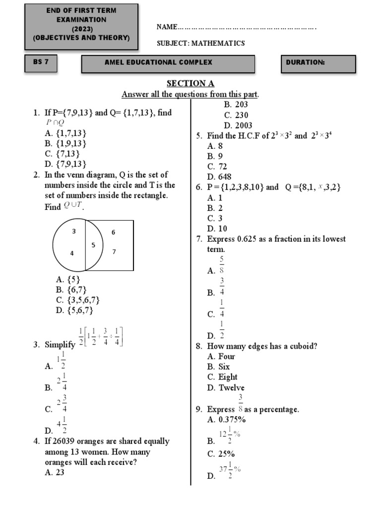 BS 7 Maths | PDF