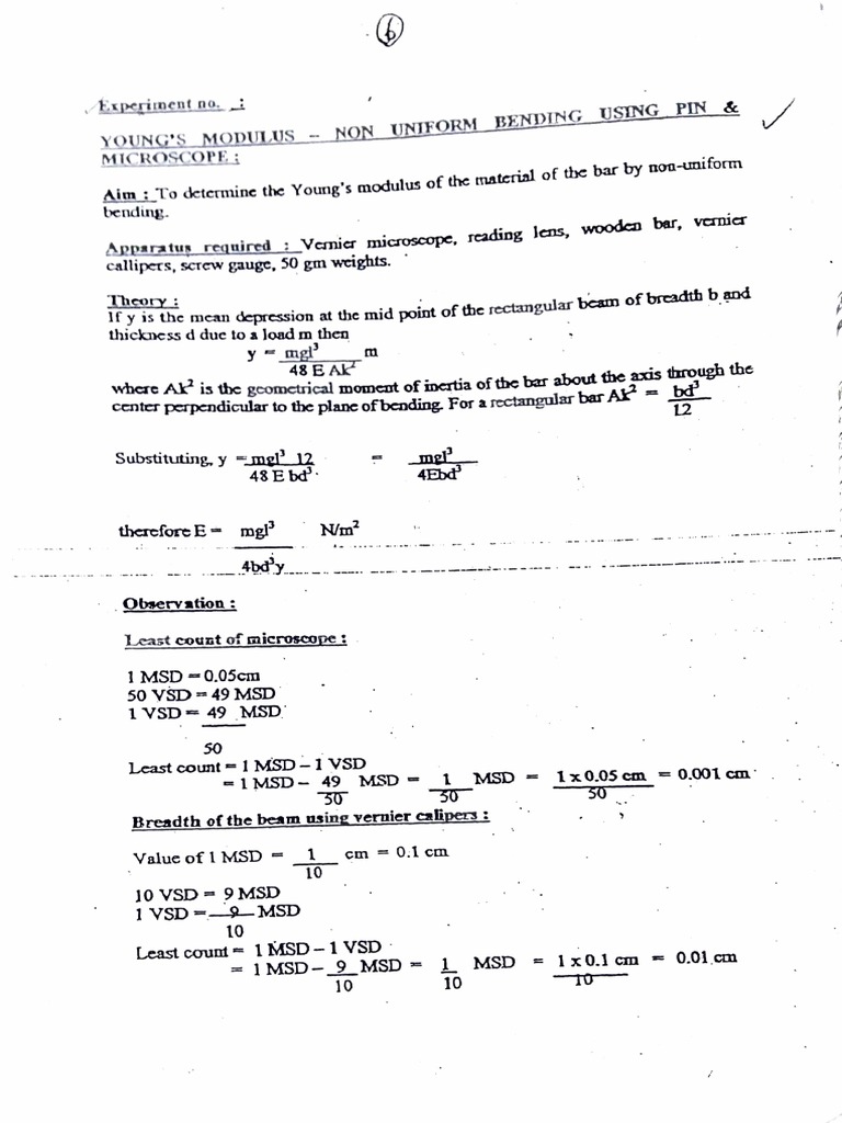 1.youns Modulus Non Uniform Bending | PDF