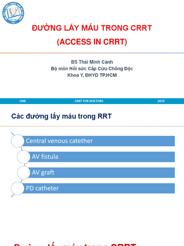 5.duong Lay Mau Trong CRRT - BS Canh | PDF