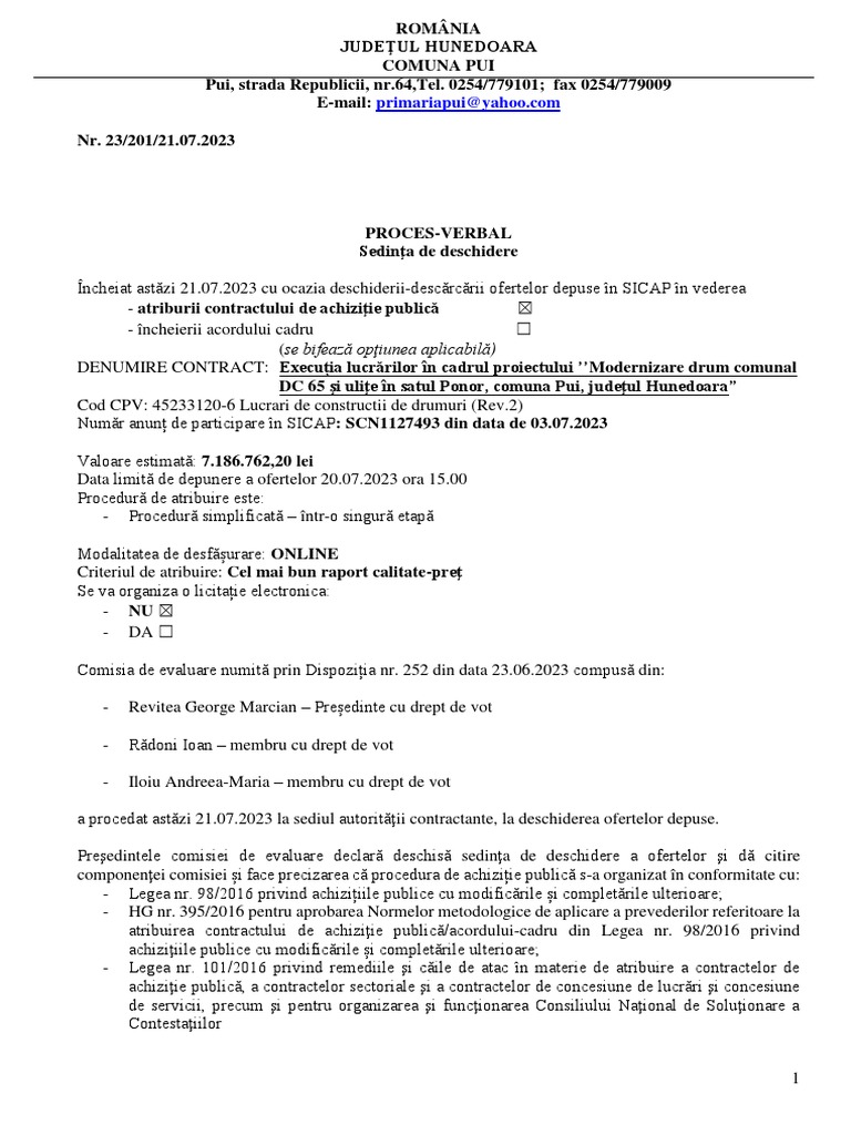 4 Proces-Verbal-De-Deschidere | PDF