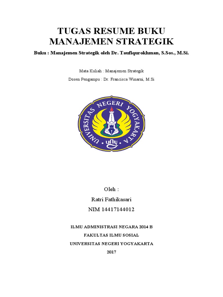 Tugas Resume Buku Manajemen Strategik | PDF