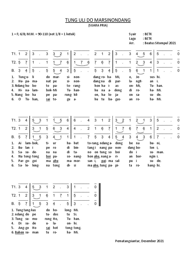 Betk 597. Tung Uli Do Marsinondang TTB | PDF