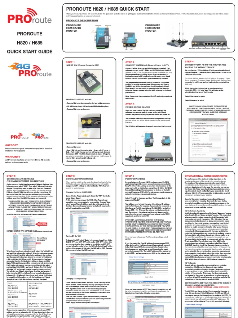 PROROUTE Quick Start Guide | PDF