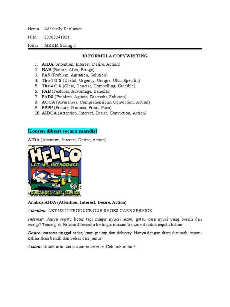10 Formula Copywriting Efektif | PDF