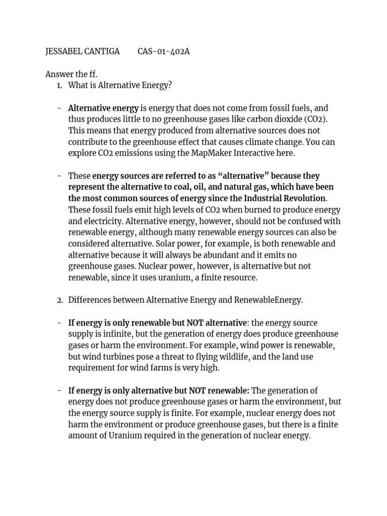 Lesson 11 Alternative Energy Resources | PDF