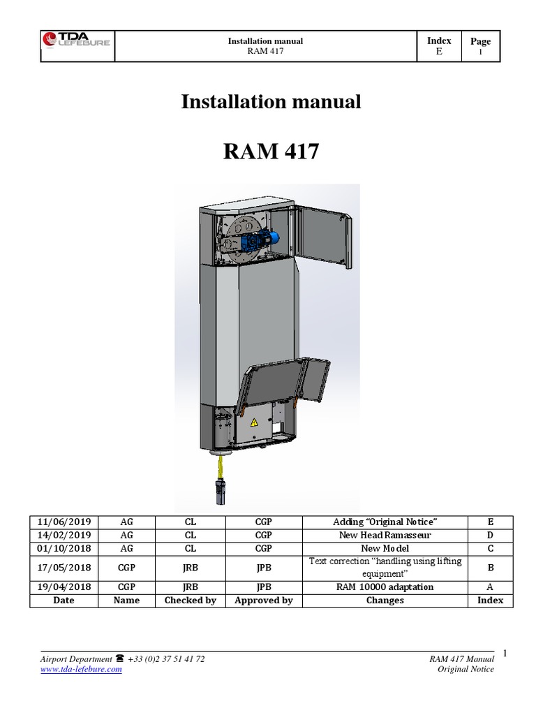 TDA Lefébure 400 HZ Cable Retriever Installation Guide Rev E | PDF