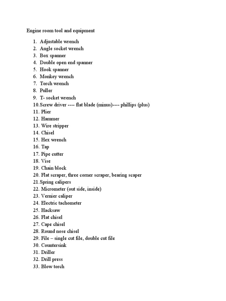 Engine Room Tool | PDF
