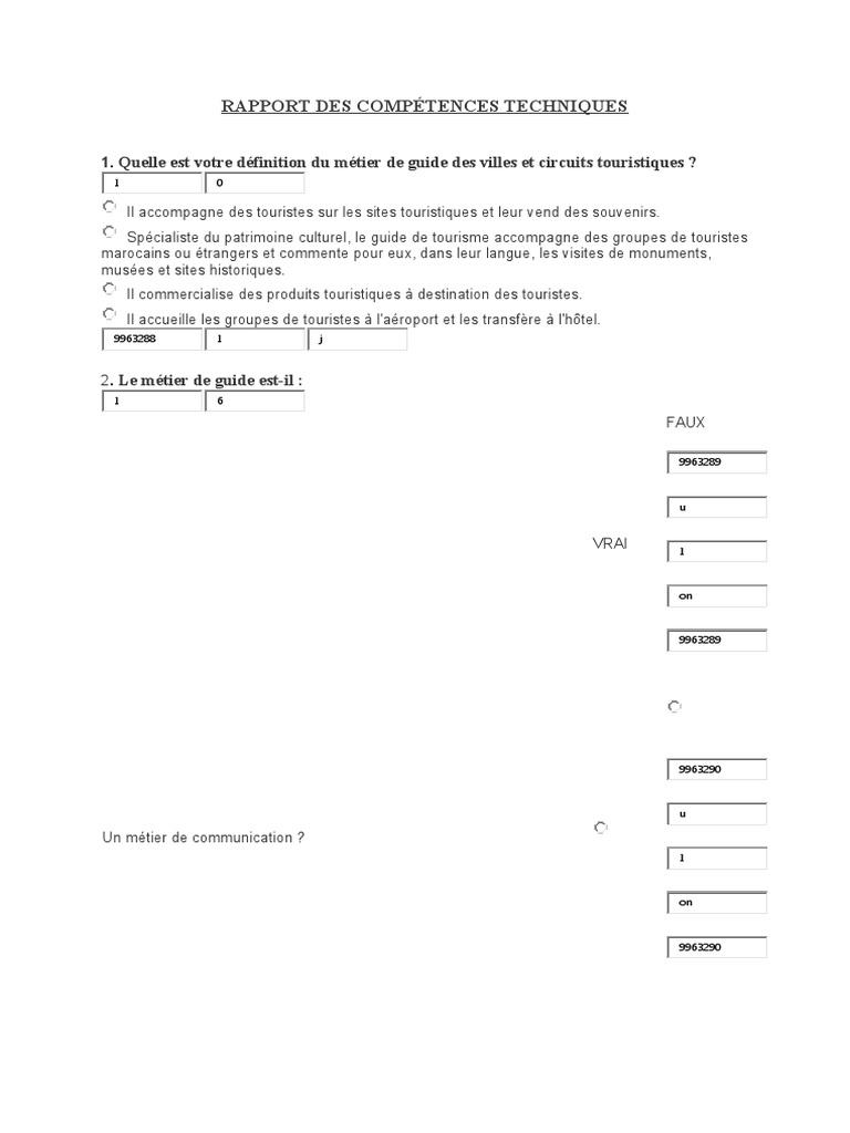 Rapport Des Compétences Techniques GVCT | PDF