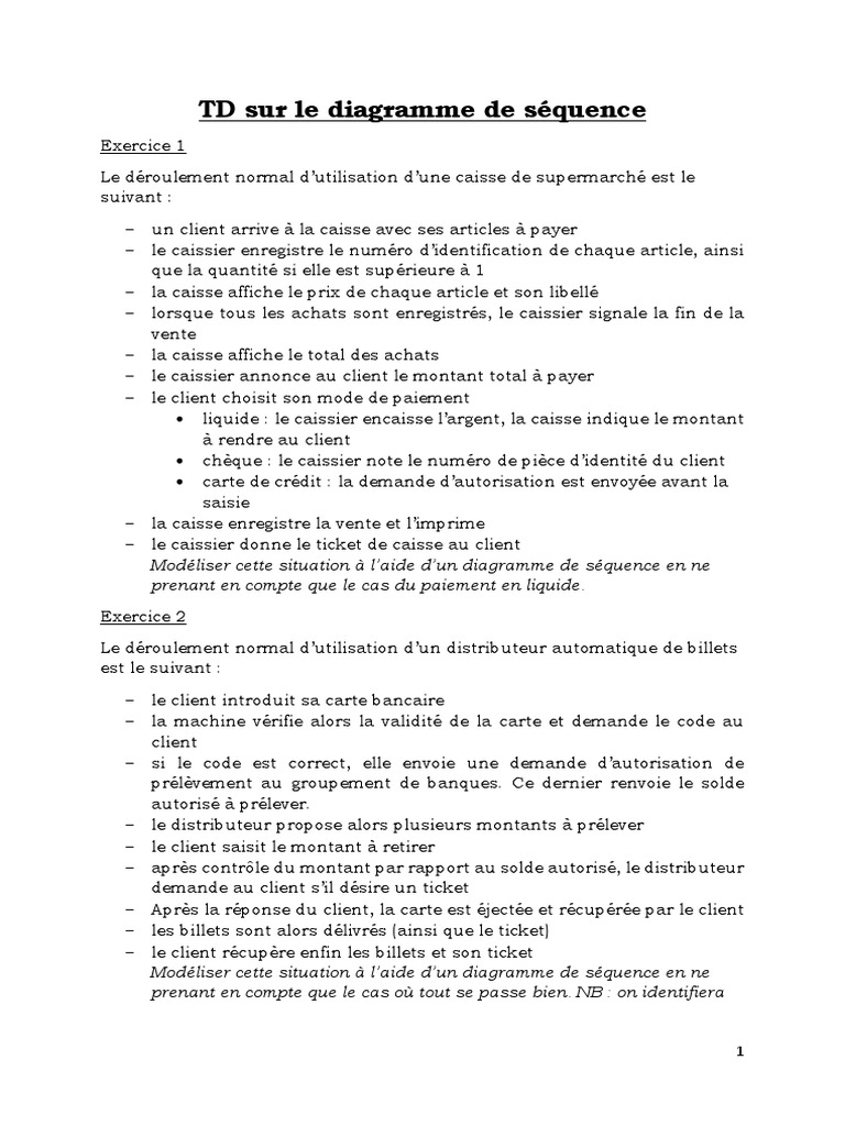 TD Diagramme-Sequence | PDF