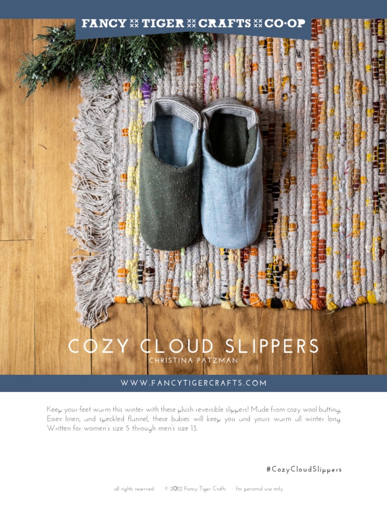 Cozy Cloud Slipper Pattern v2 | PDF