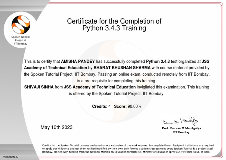 Python-IIT Bombay-Certificate | PDF Python-IIT Bombay-Certificate | PDF