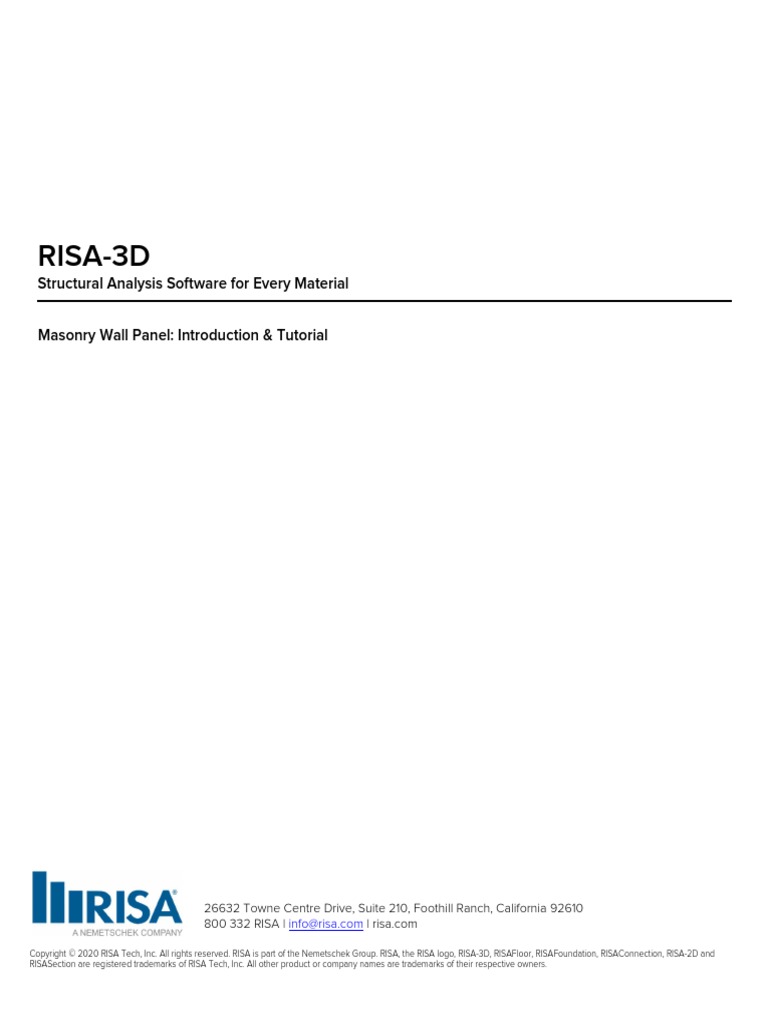 WallPanelTutorial RISA-3D | PDF