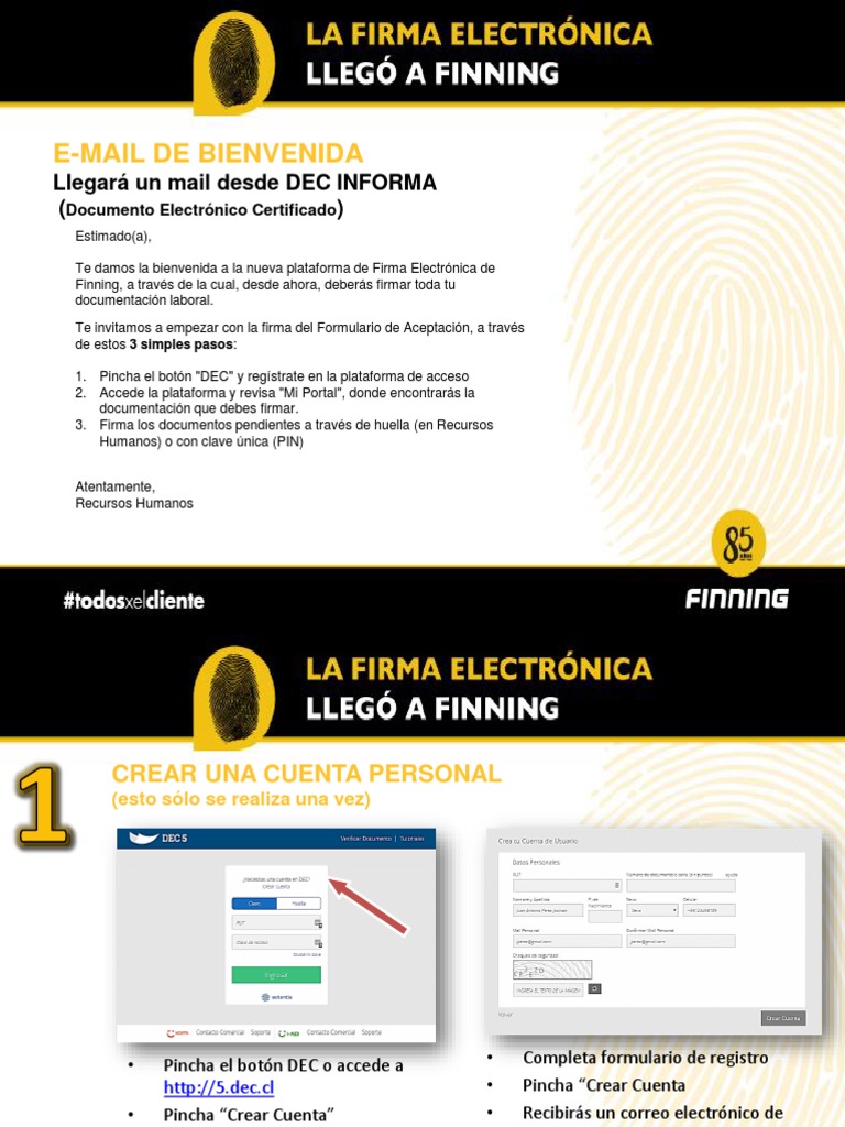 Bienvenida a Firma Electrónica Finning | PDF | Finanzas y dinero | Derecho
