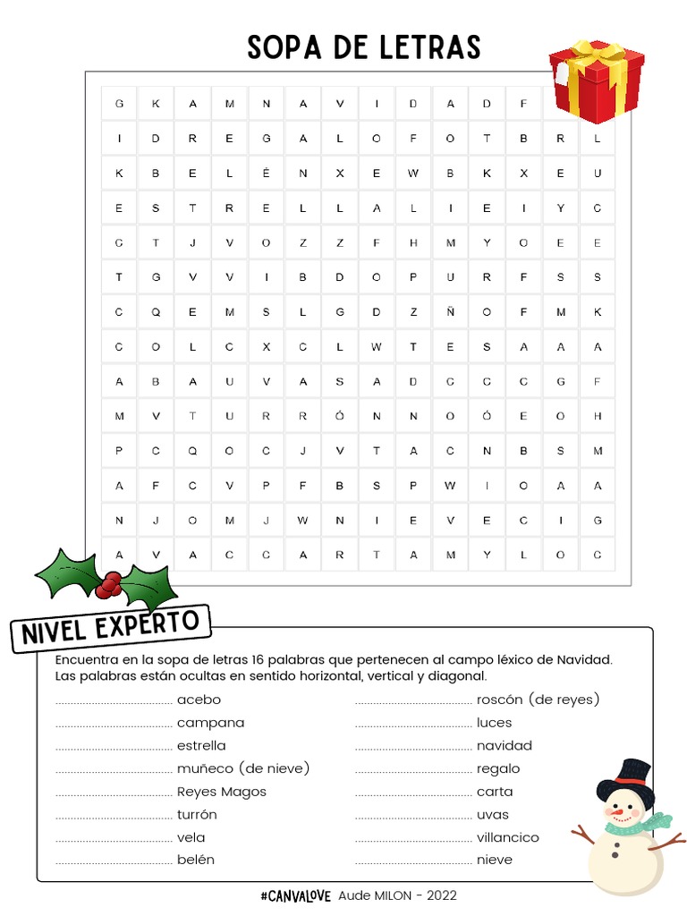 (5e) Sopa de Letras NAVIDAD | PDF | Hogar, jardinería y bricolaje