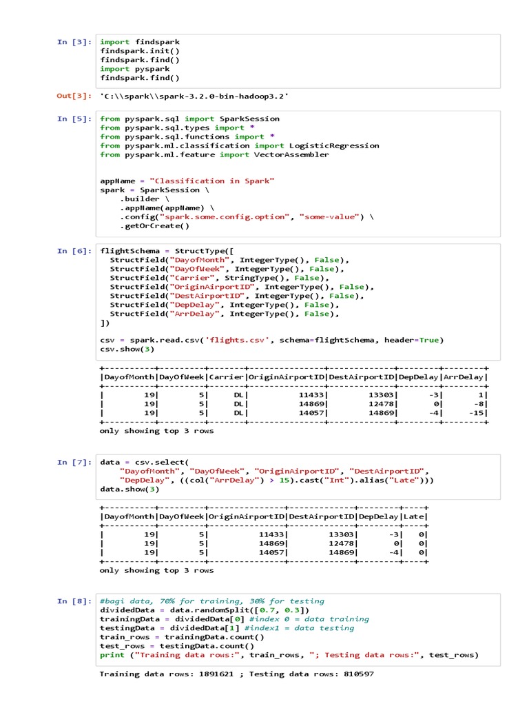 SPARK - Klasifikasi - Jupyter Notebook | PDF