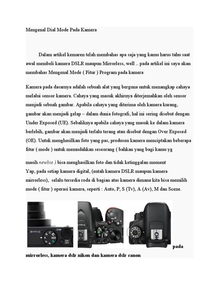 Mengenal Dial Mode Pada Kamera | PDF | Metode & Bahan Ajar | Komputer
