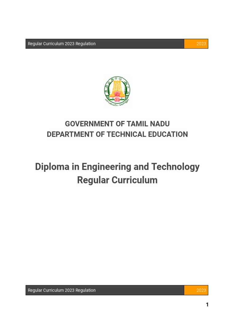 Polytechnic Regular Curriculum 2023 | PDF