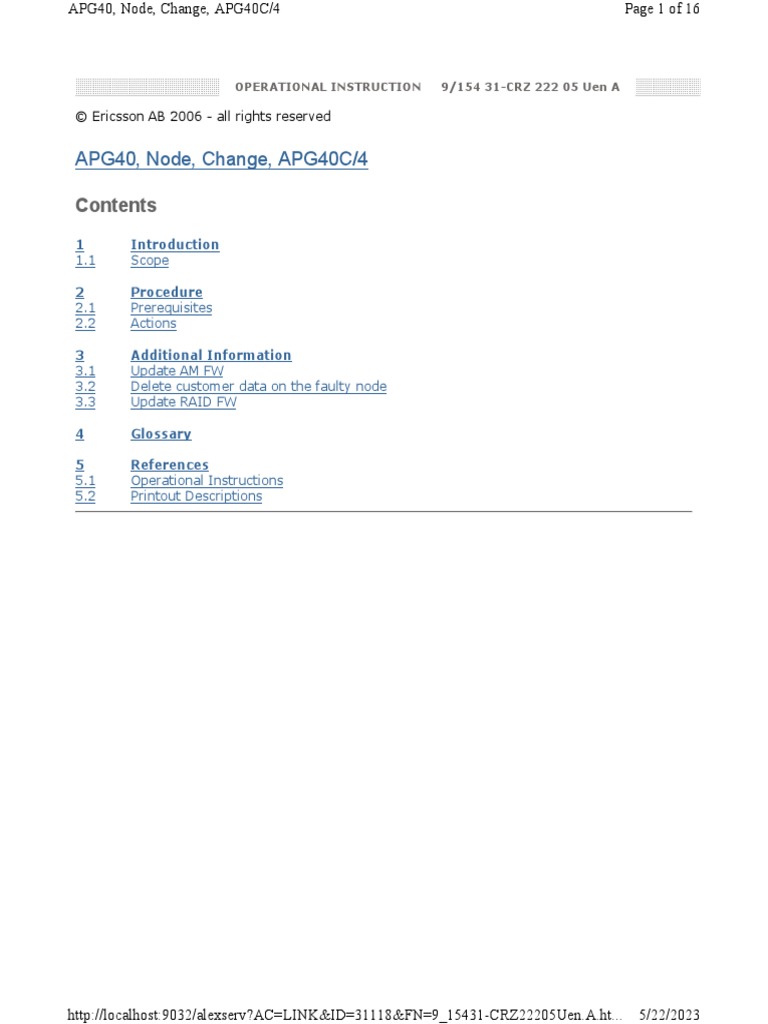 APG40 Node Replacement Procedure | PDF