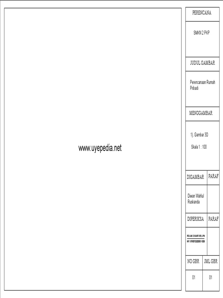 Contoh Kop Gambar Kerja | PDF
