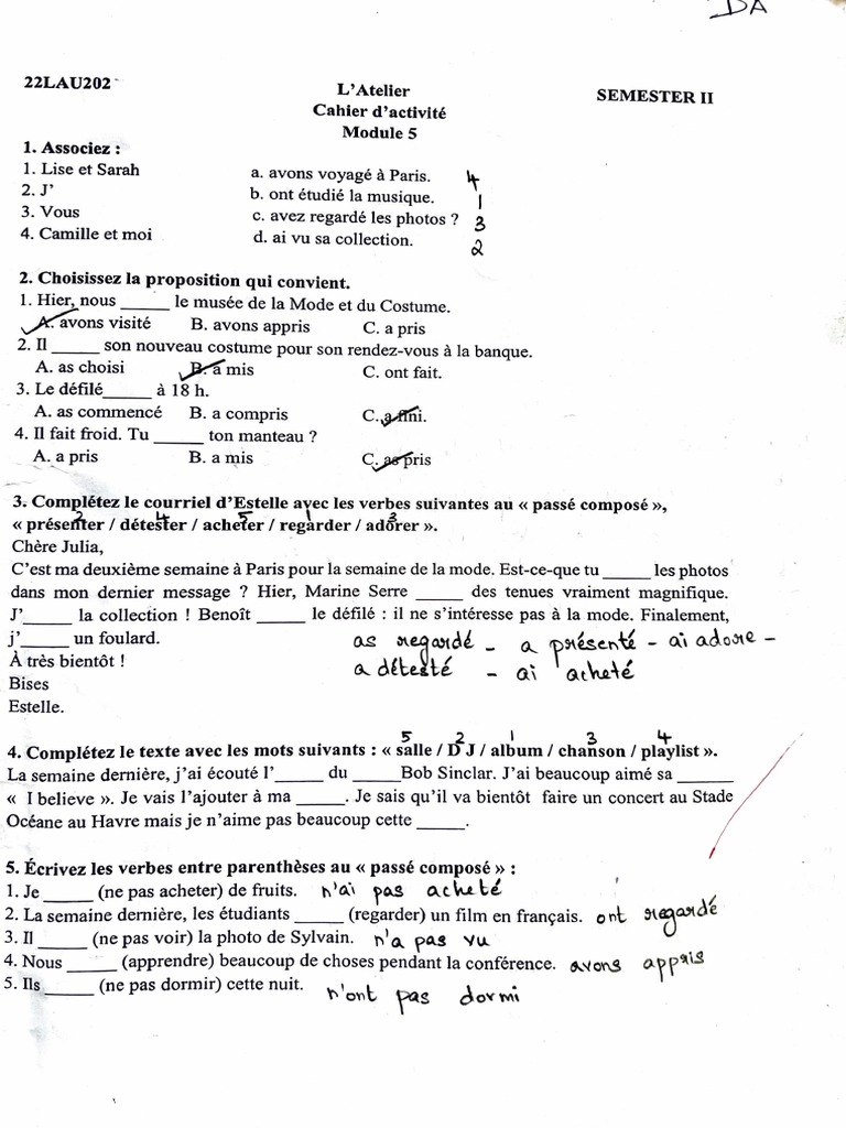 French Module 5 To 8 | PDF