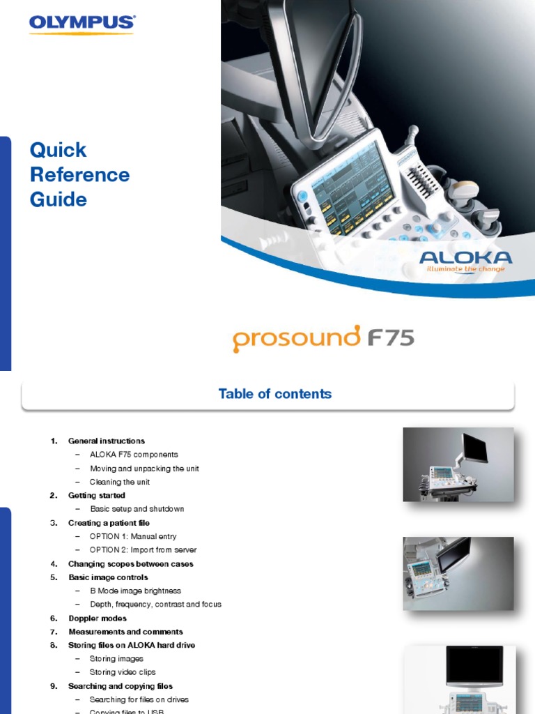 Aloka F75 Quick Reference Guide | PDF