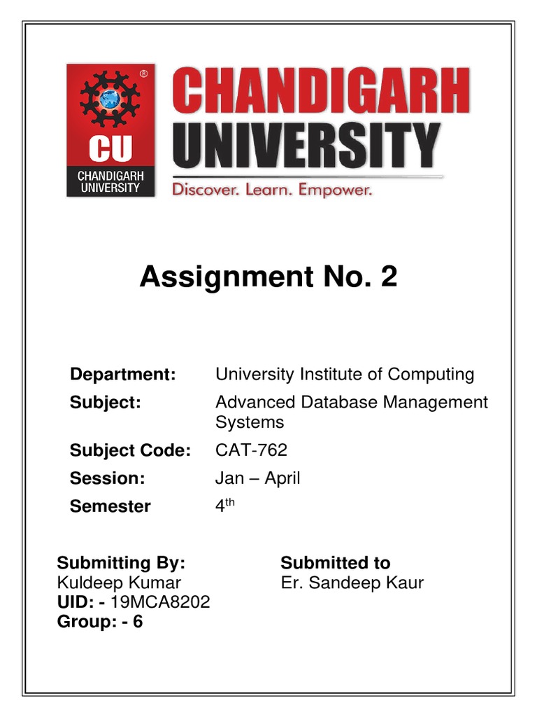Adbms Assignment | PDF Adbms Assignment | PDF