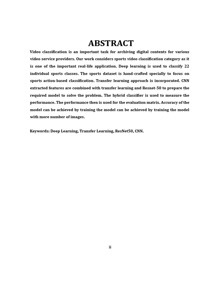 Video Classification Using Deep Learning For Video Providers Project Report Pdf Deep 