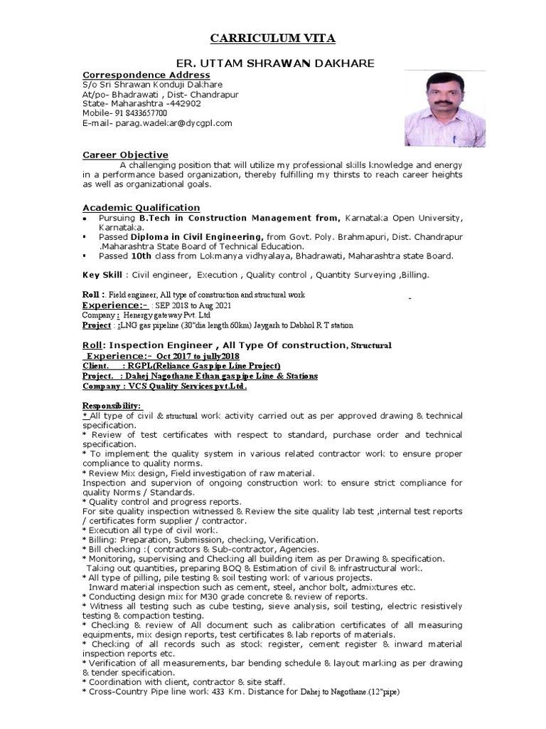 Resume of UTTAM | PDF