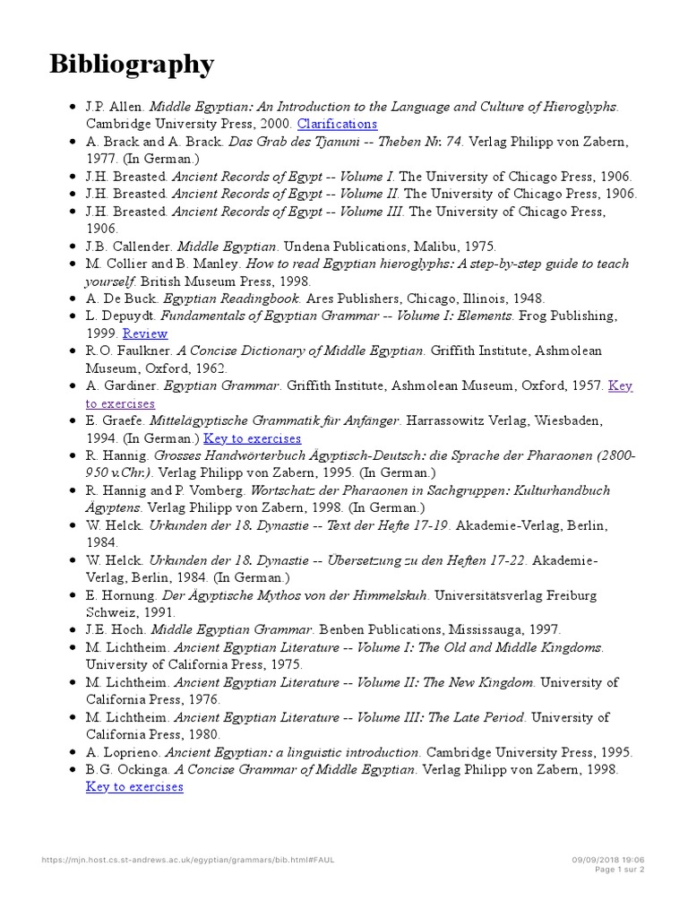 02 Egyptian Bibliography | PDF