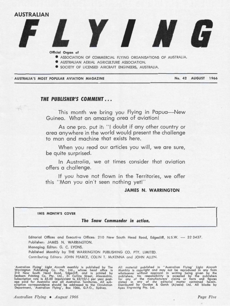 1966 PNG Article Flying Magazine | PDF