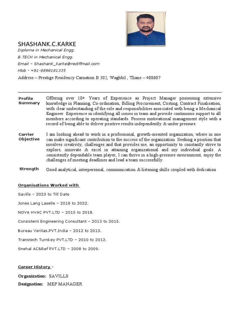 Shashank.k CV 1 | PDF