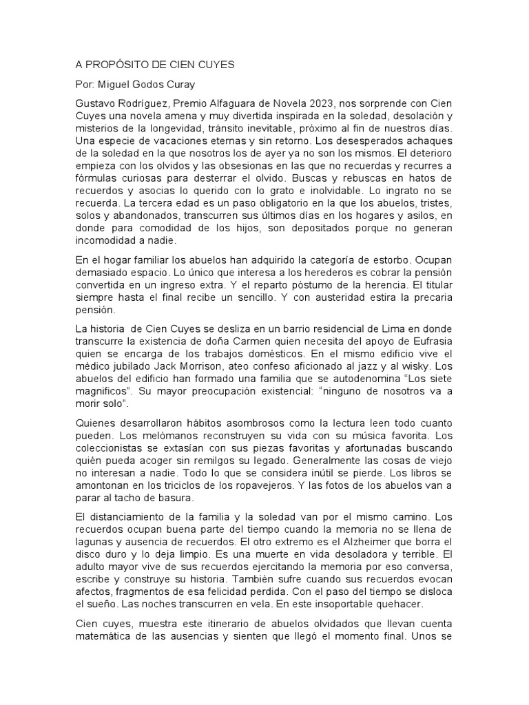 A Propósito de Cien Cuyes | PDF