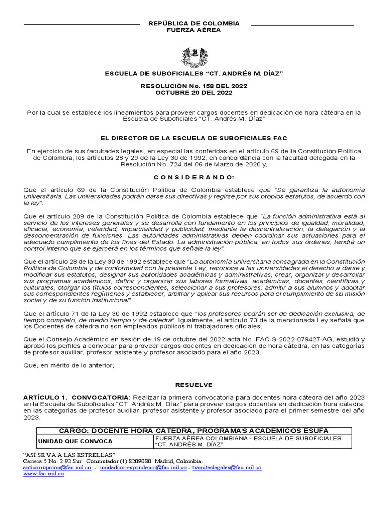 I Resolucion Convocatoria 2023 1 | PDF