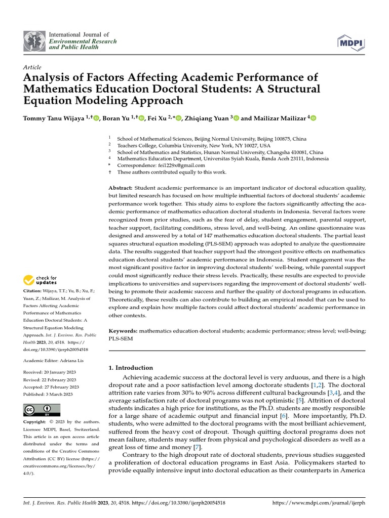 Factor Analysis Of Academic Success Pdf
