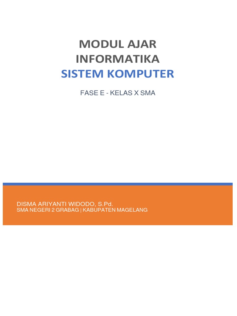 Modul Ajar Informatika 3 - Sistem Komputer | PDF
