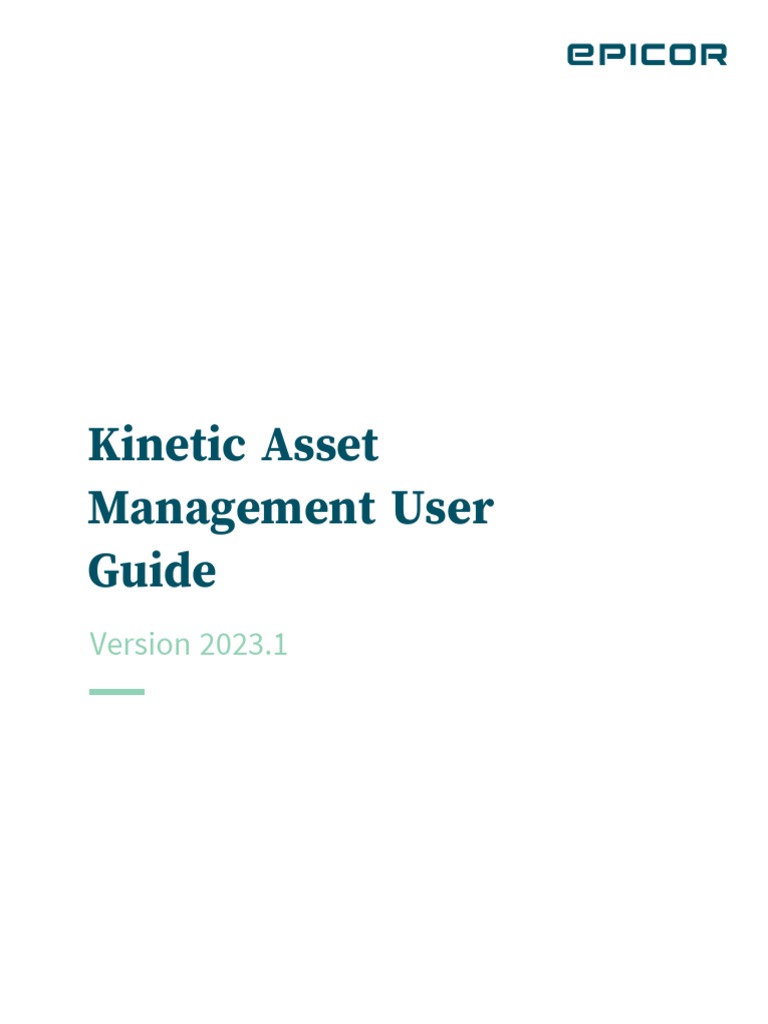 Kinetic AssetManagementUserGuide 2023.1 | PDF