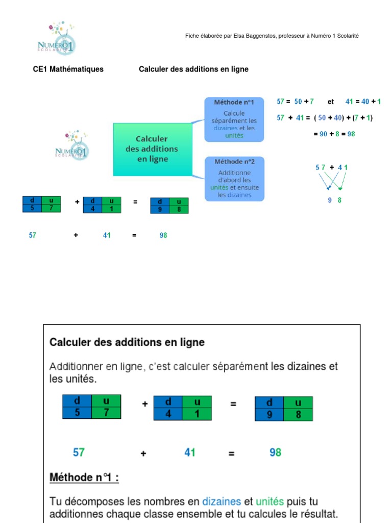 21 - Calculer-Des-Additions-En-Ligne | PDF