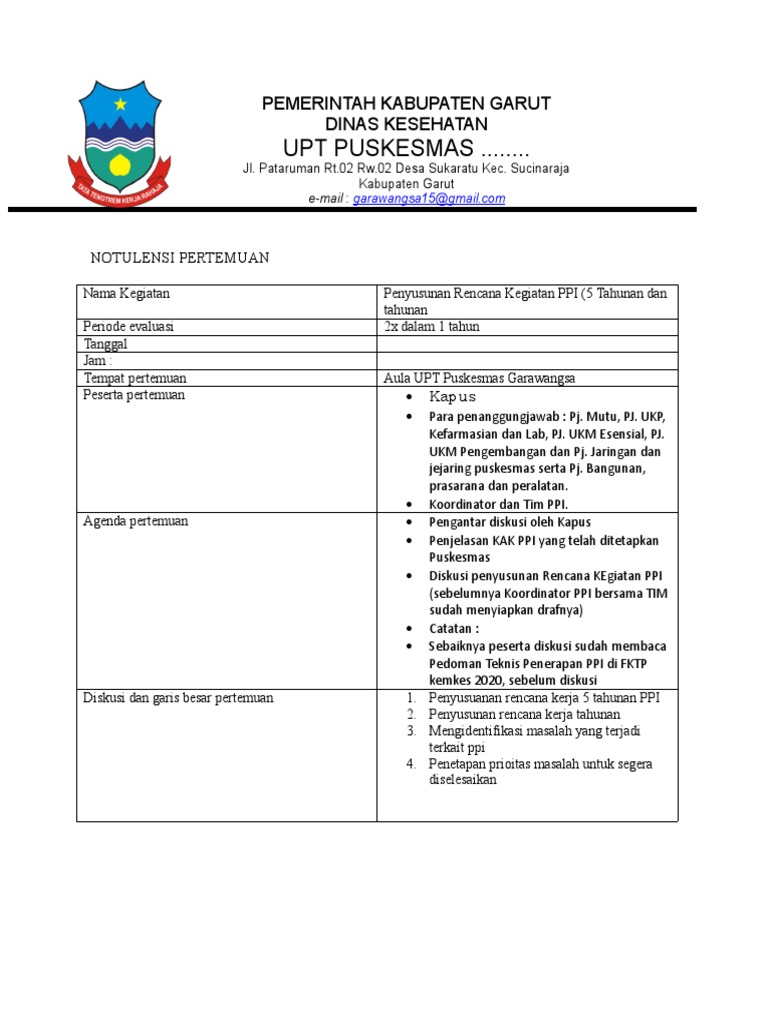 5.5. 1 Notulen Penyusunan KAK PPI 5 Tahunan Dan Tahunan | PDF