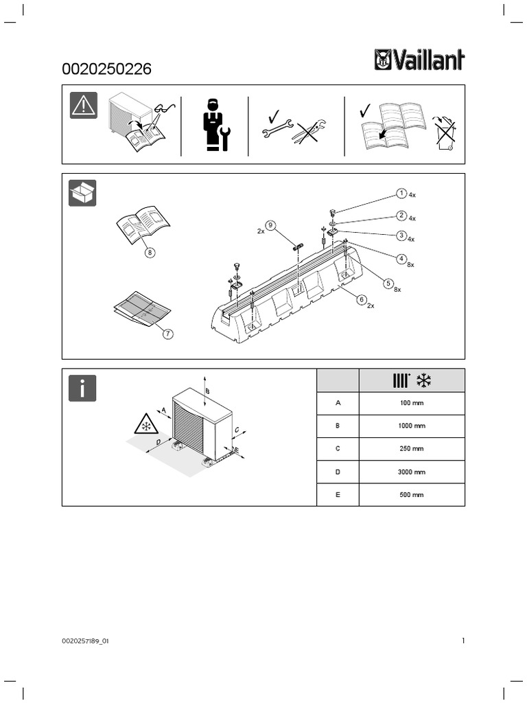 Arotherm Plus Anti Vibration Feet Large Quick Guide 1824250 | PDF