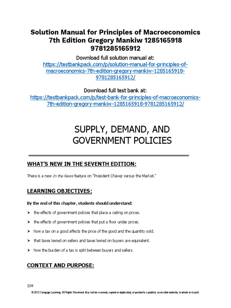 Principles of Macroeconomics 7th Edition Gregory Mankiw Solutions ...