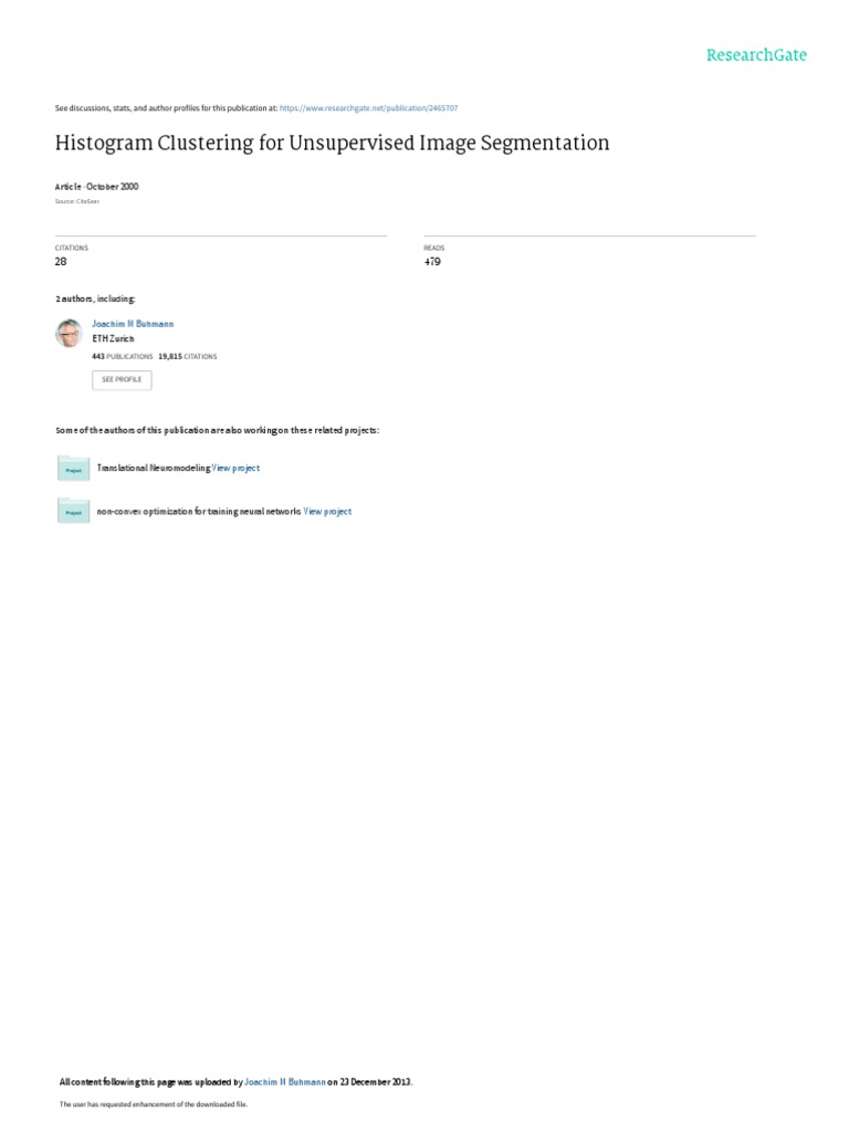 Histogram Clustering For Unsupervised Image Segmen Pdf 2517