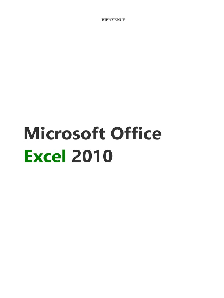 Microsoft Office Excel 2010 Manual Pdf 