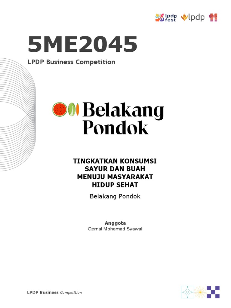 Revisi Proposal Lomba Bisnis LPDP Belakang Pondok | PDF
