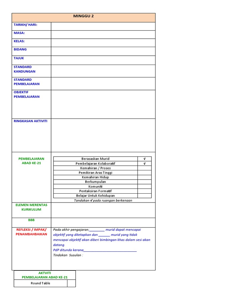 Contoh RPH Pa21 | PDF
